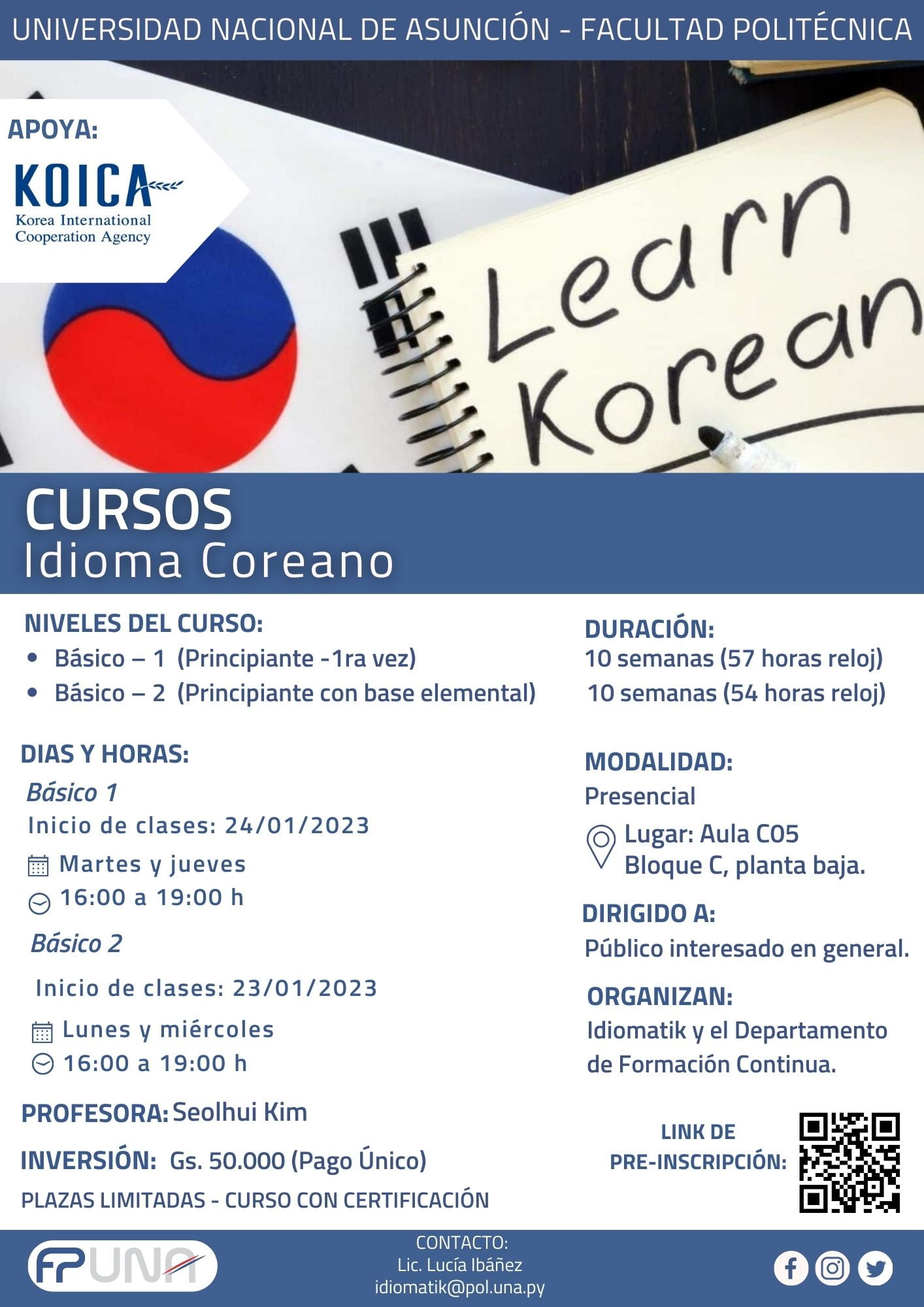 Curso de Idiomas: Coreano - Facultad Politécnica